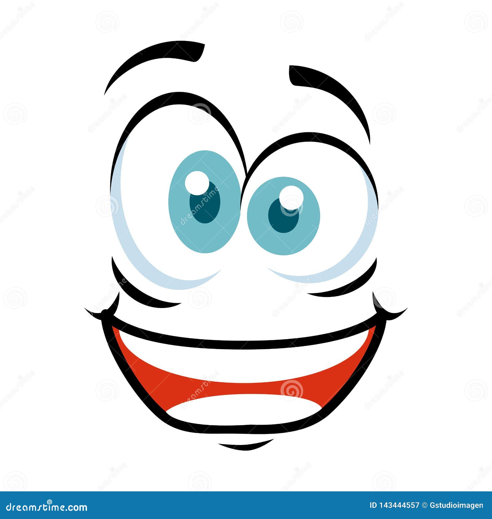Crazy face emoticon icon stock vector. Illustration of comical - 143444557