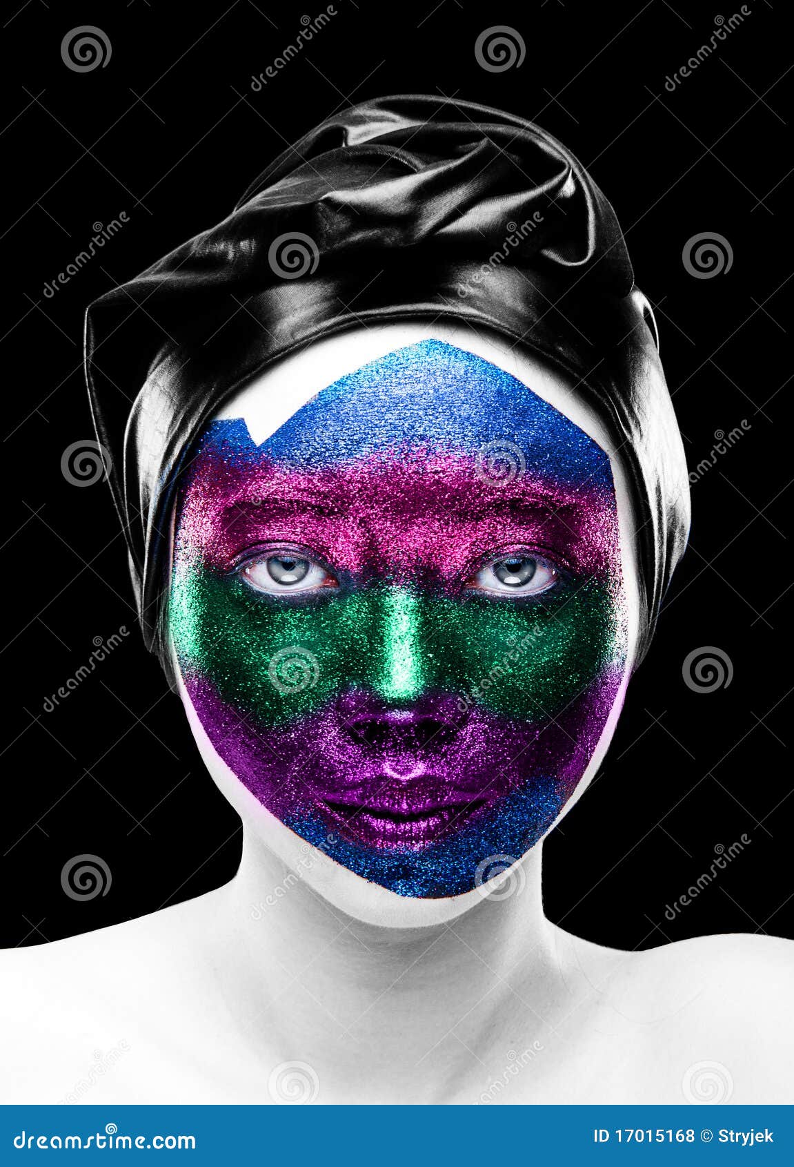 Crazy face makeup stock photo. Image of makeup, white - 17015168