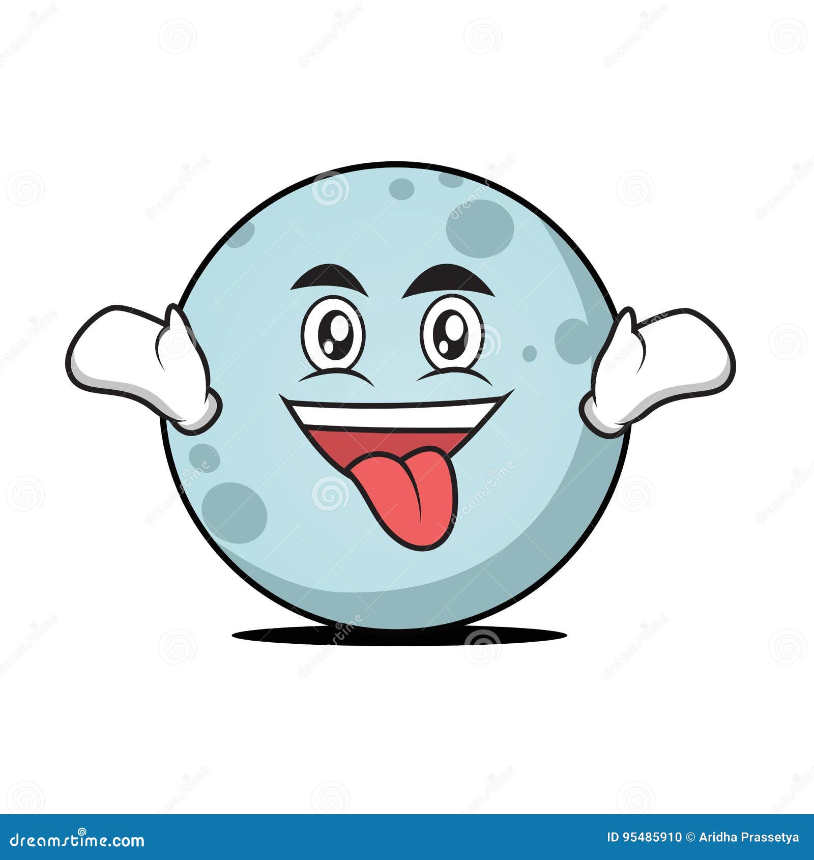 Crazy Face Moon Cartoon Character Stock Vector - Illustration of ...