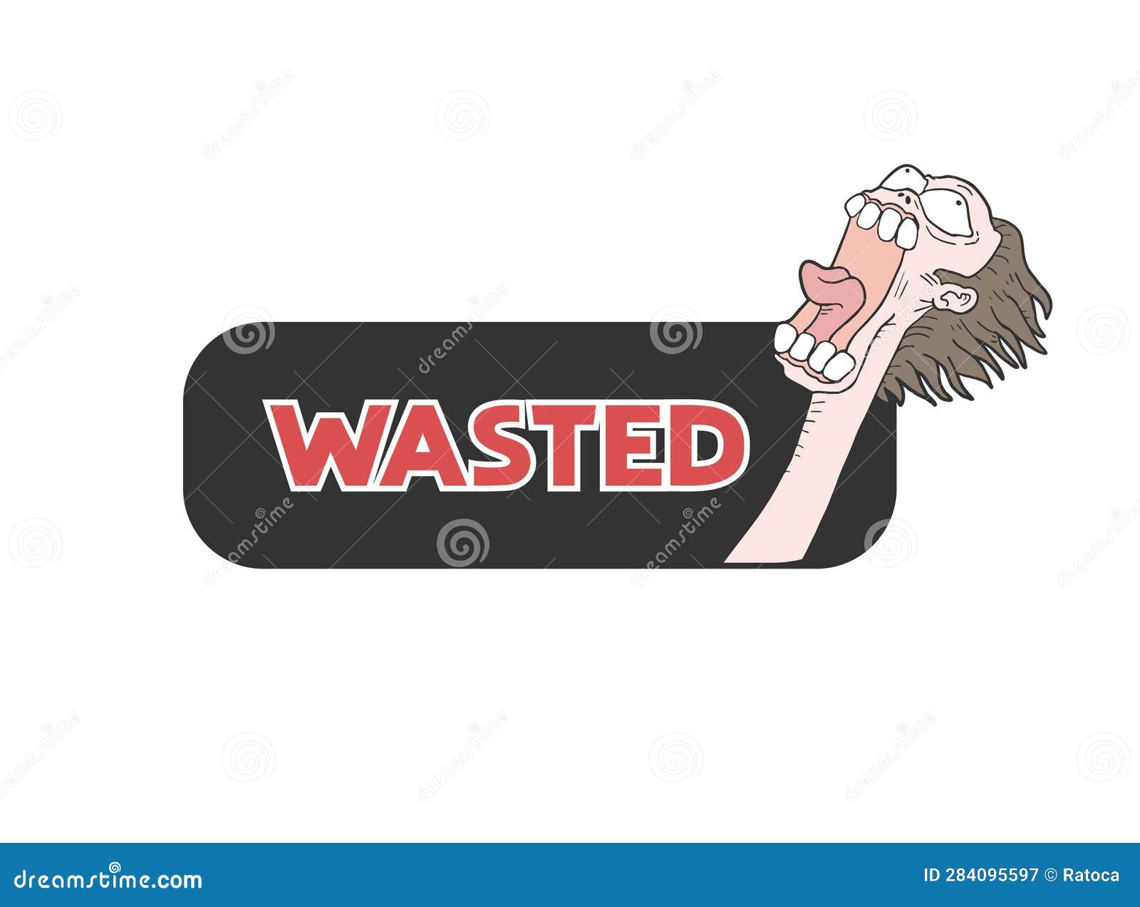 Crazy Face and Wasted Message Stock Vector - Illustration of play, text ...