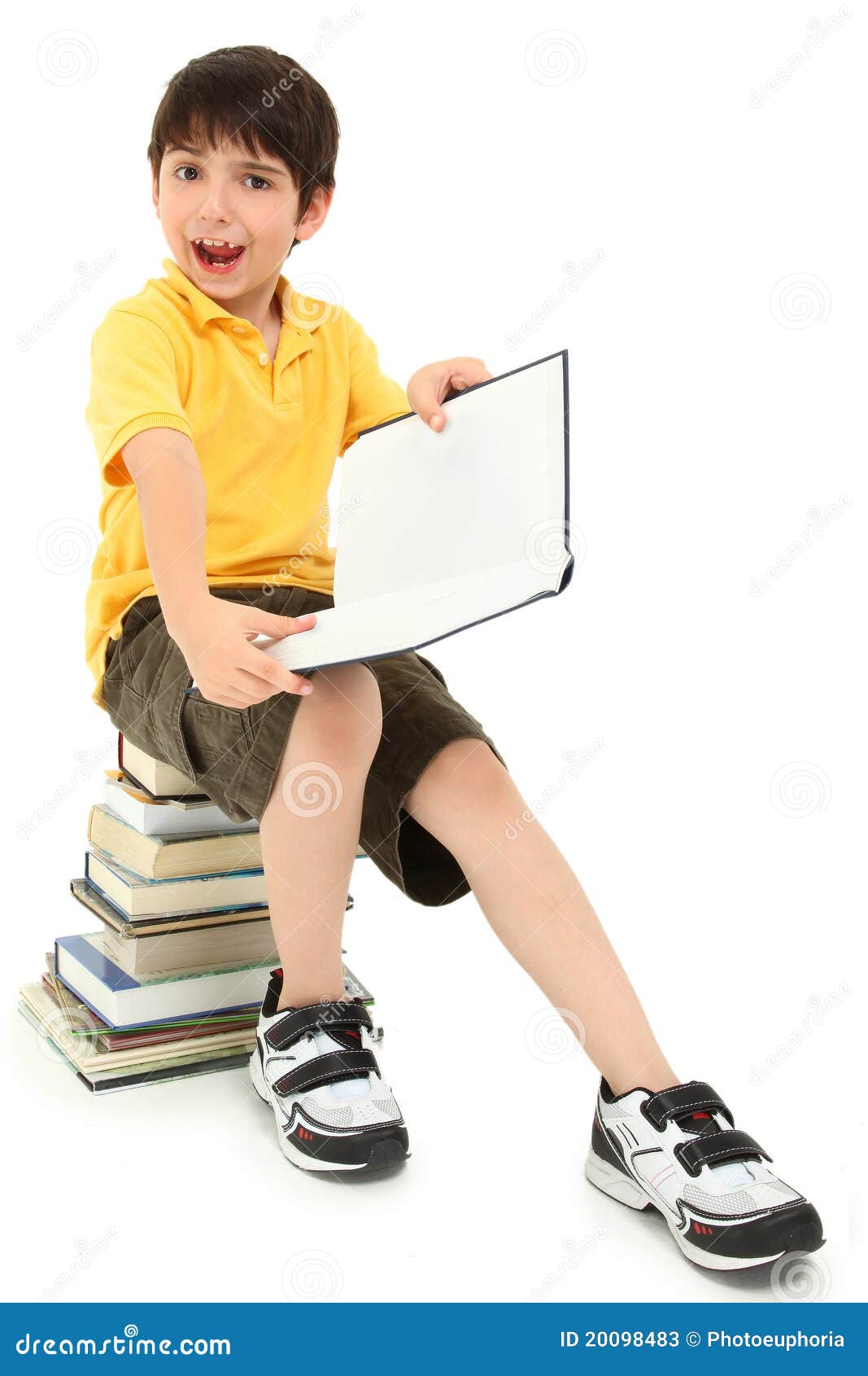 Crazy Faces School Boy Child with Books Stock Image - Image of ...