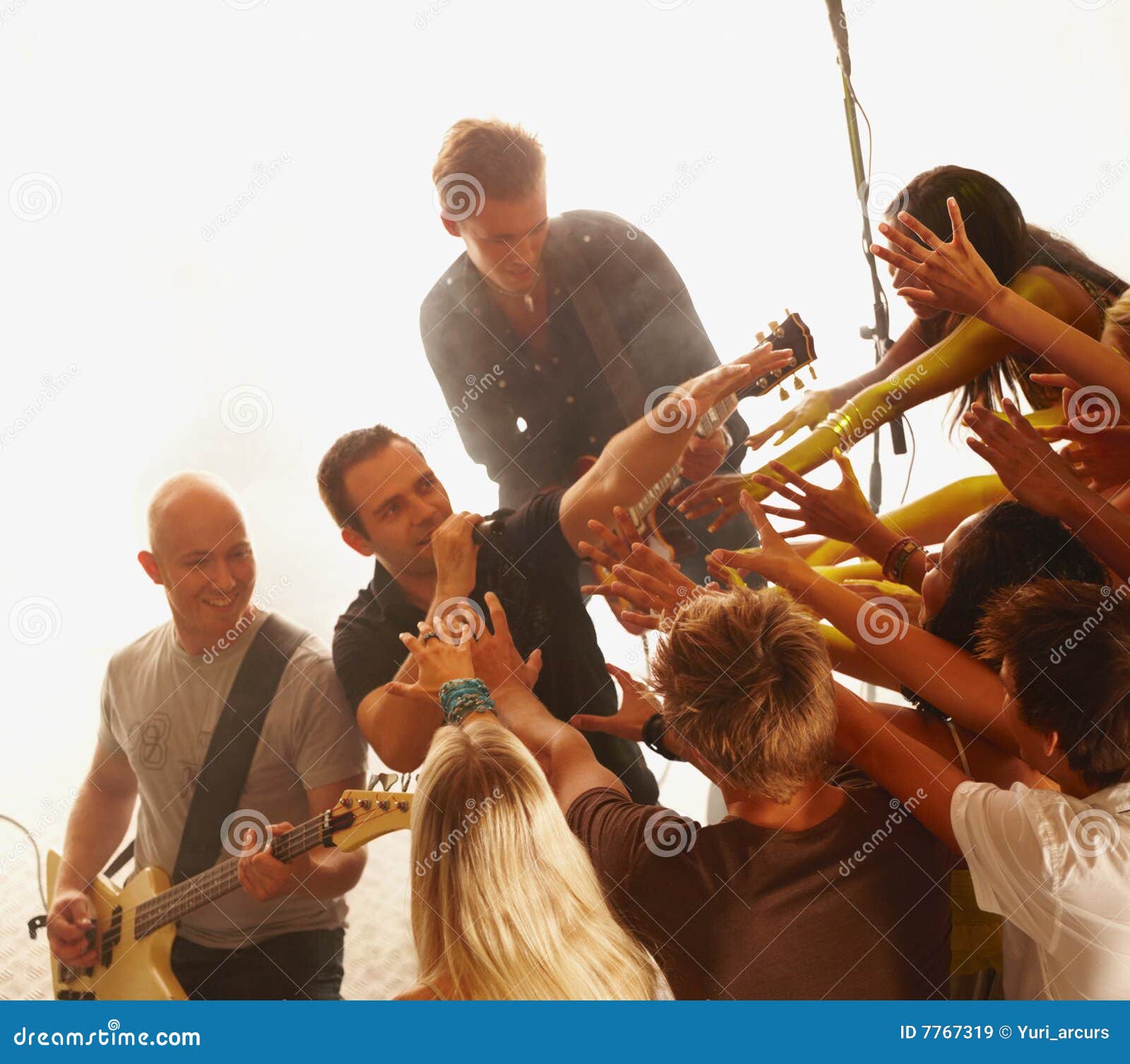 Crazy Fans Cheering on a Rock Band Stock Image - Image of boys, human ...