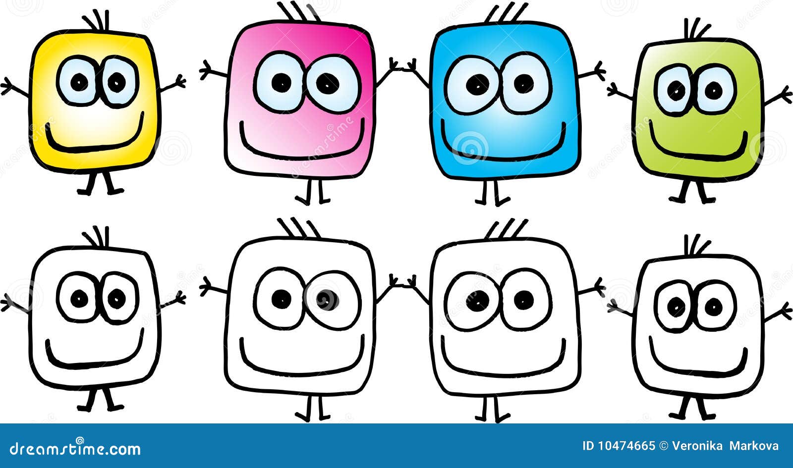 Crazy figures stock vector. Illustration of isolated - 10474665