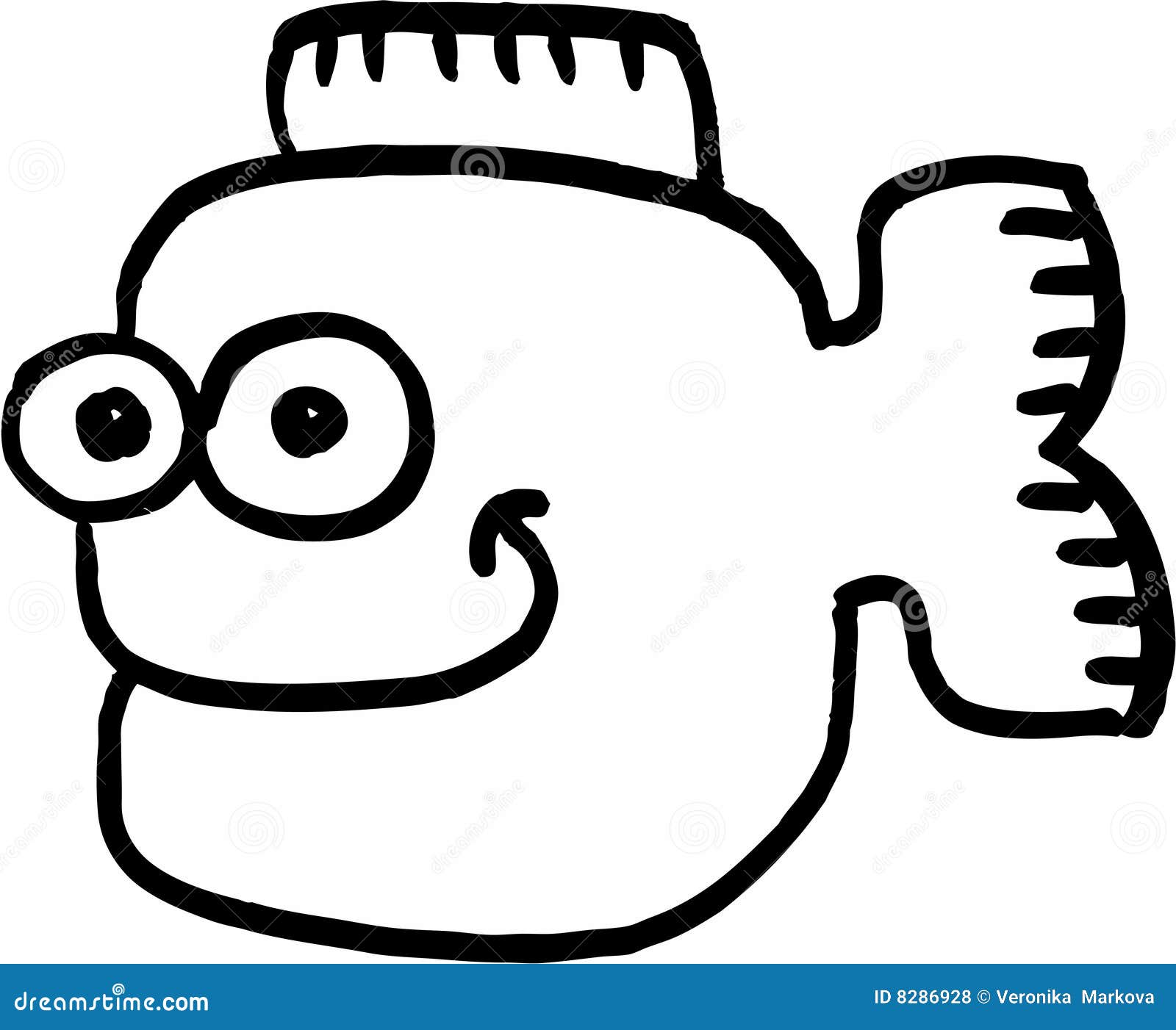 Crazy Fish stock vector. Illustration of animal, hand - 8286928