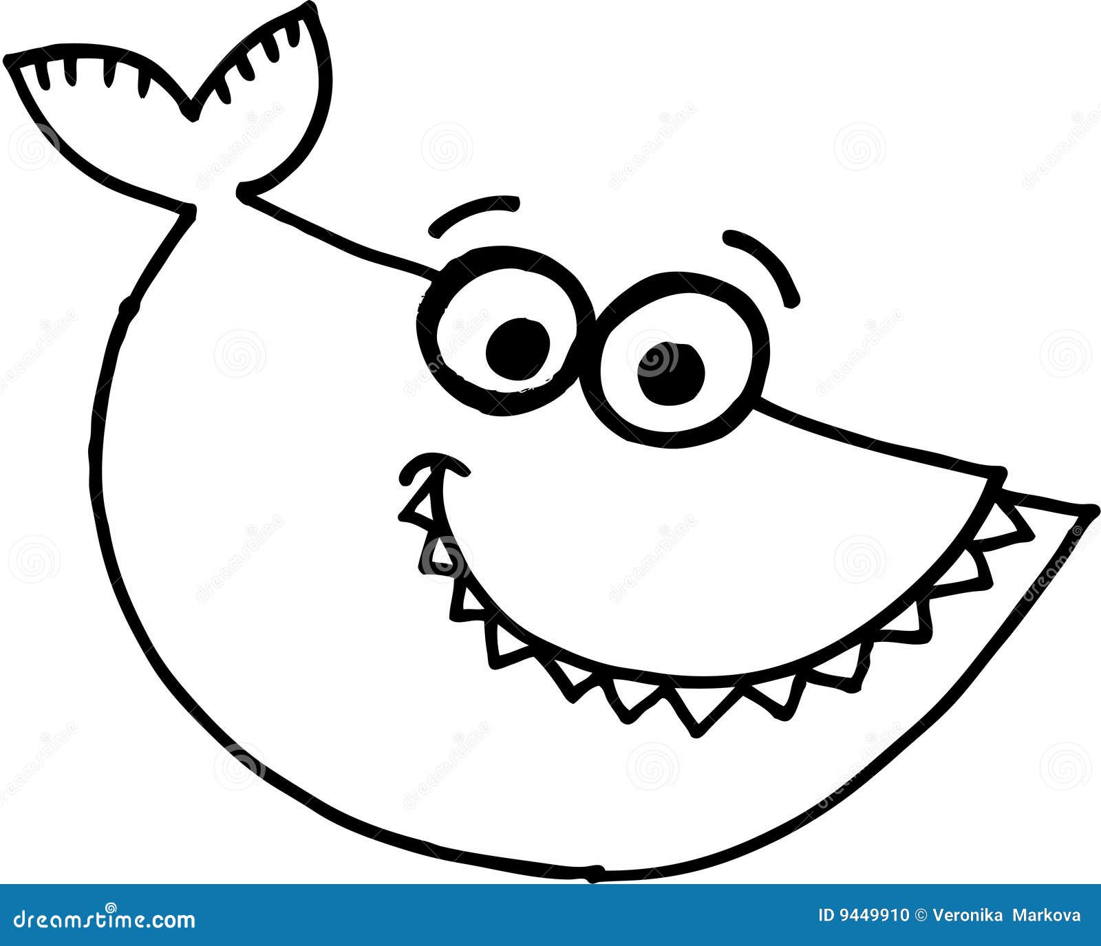 Crazy Fish stock vector. Illustration of smile, drawn - 9449910