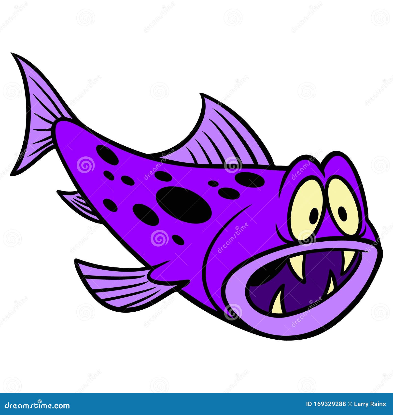 Crazy Fish Cartoon Vector | CartoonDealer.com #7643371