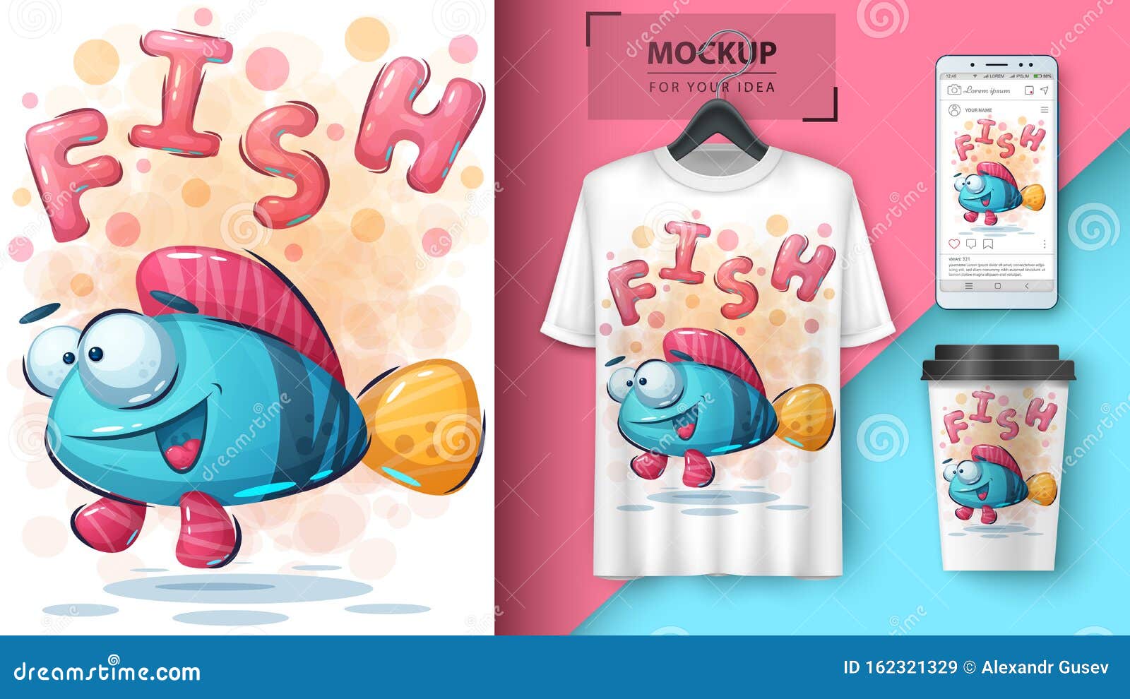 Crazy Fish Vector Illustration | CartoonDealer.com #7643434