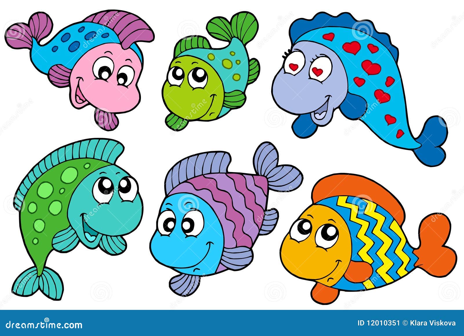Crazy fishes collection stock vector. Illustration of artwork - 12010351