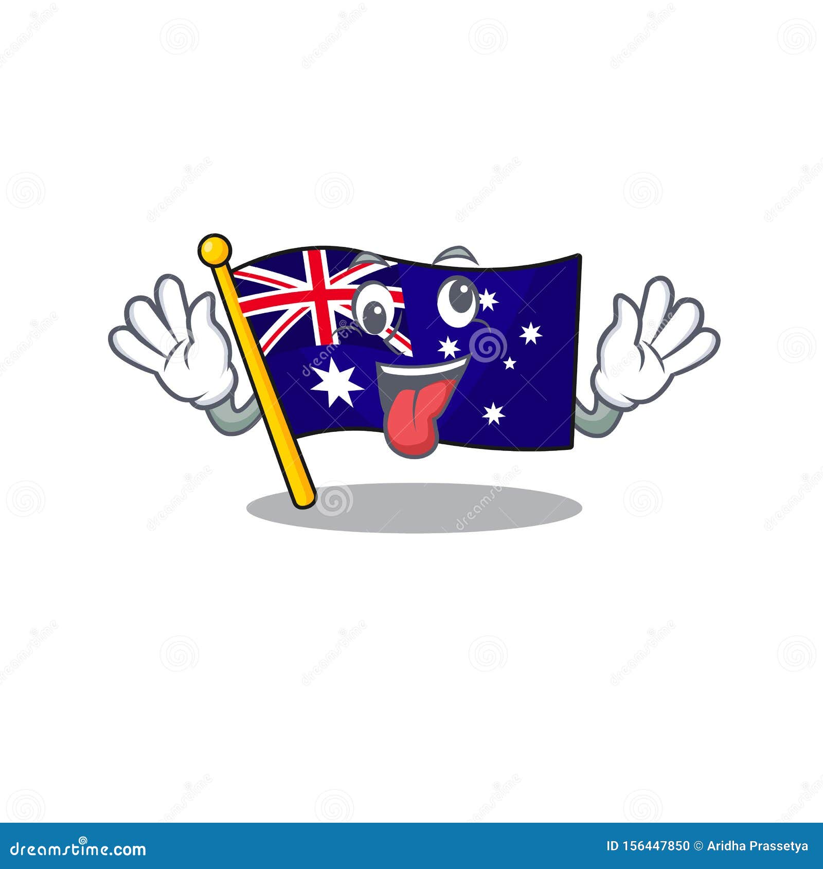 Crazy Flag Australia Isolated in the Mascot Stock Vector - Illustration ...