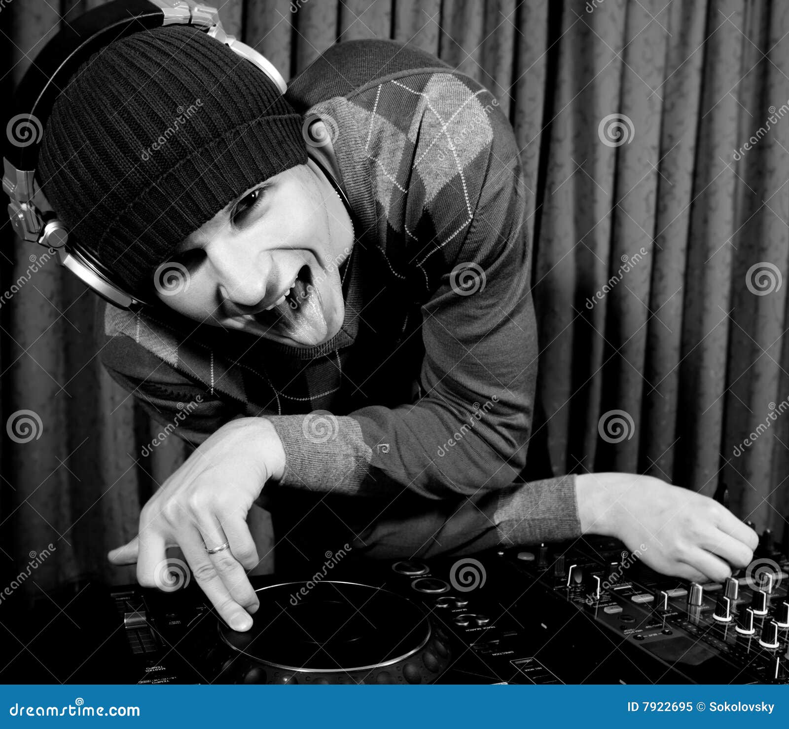 Crazy Funky DJ in a Nightclub Stock Image - Image of performance ...