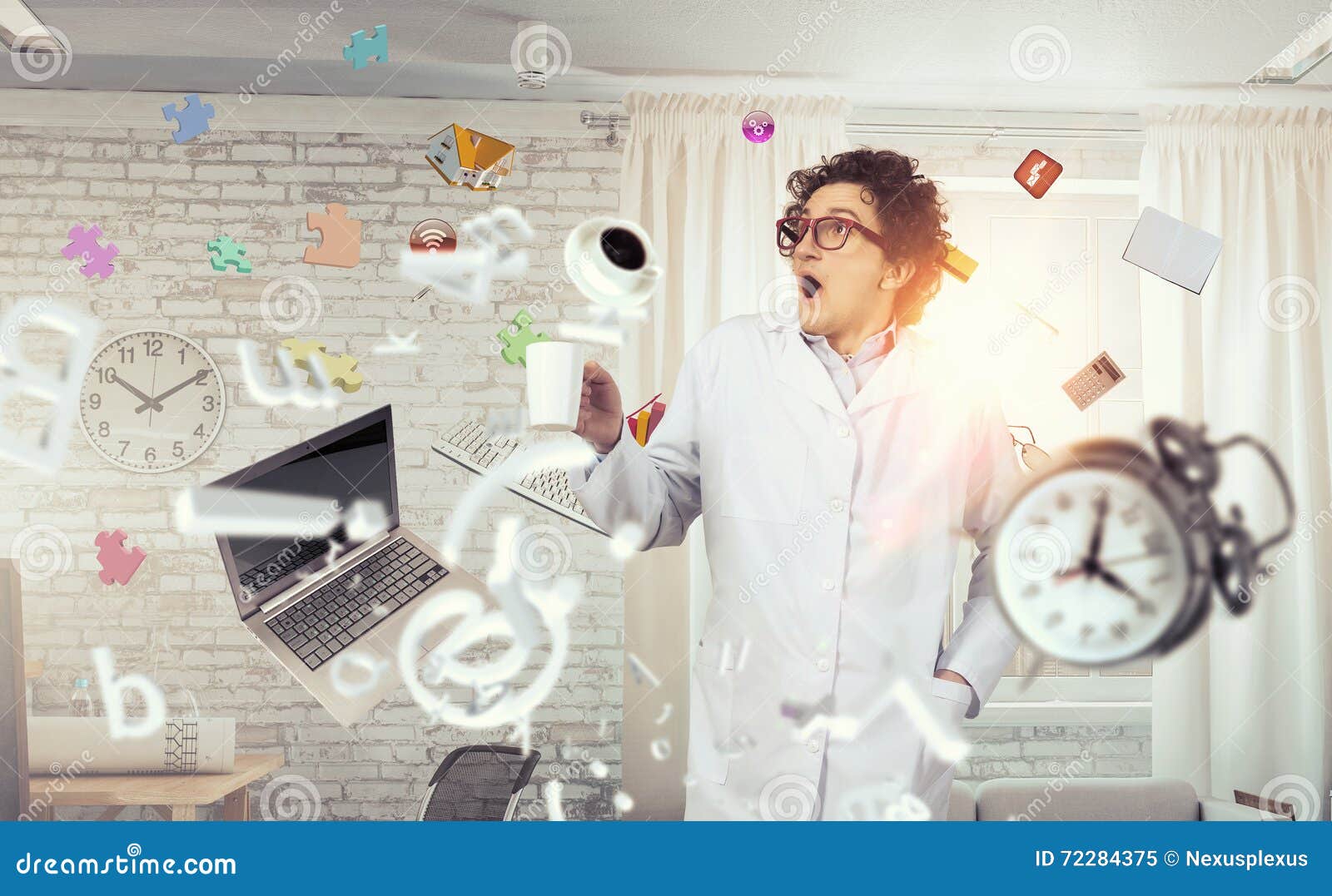 Crazy funny doctor stock image. Image of portrait, intern - 72284375