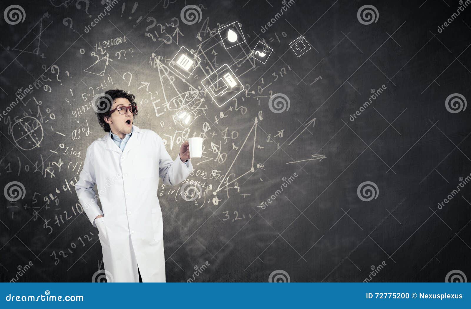 Crazy funny doctor stock photo. Image of frightened, emotion - 72775200