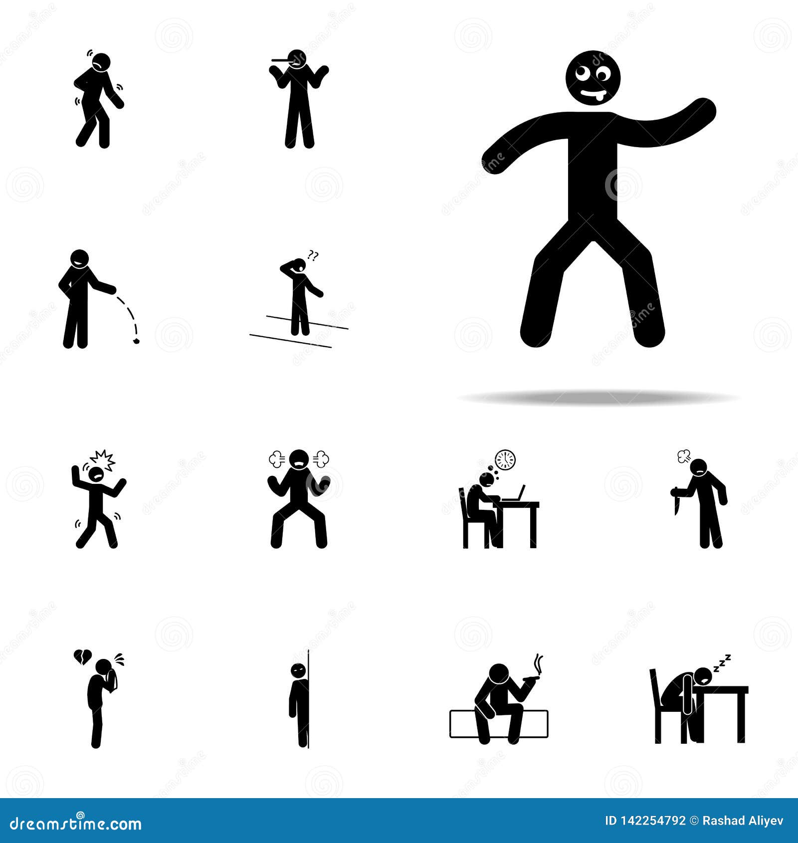 Crazy, Funny Icon. Negative Character Icons Universal Set for Web and ...