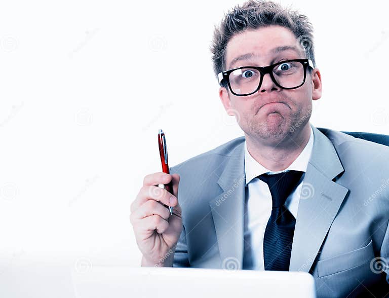 Crazy and Funny Manager Stressed at Work Stock Photo - Image of funny ...