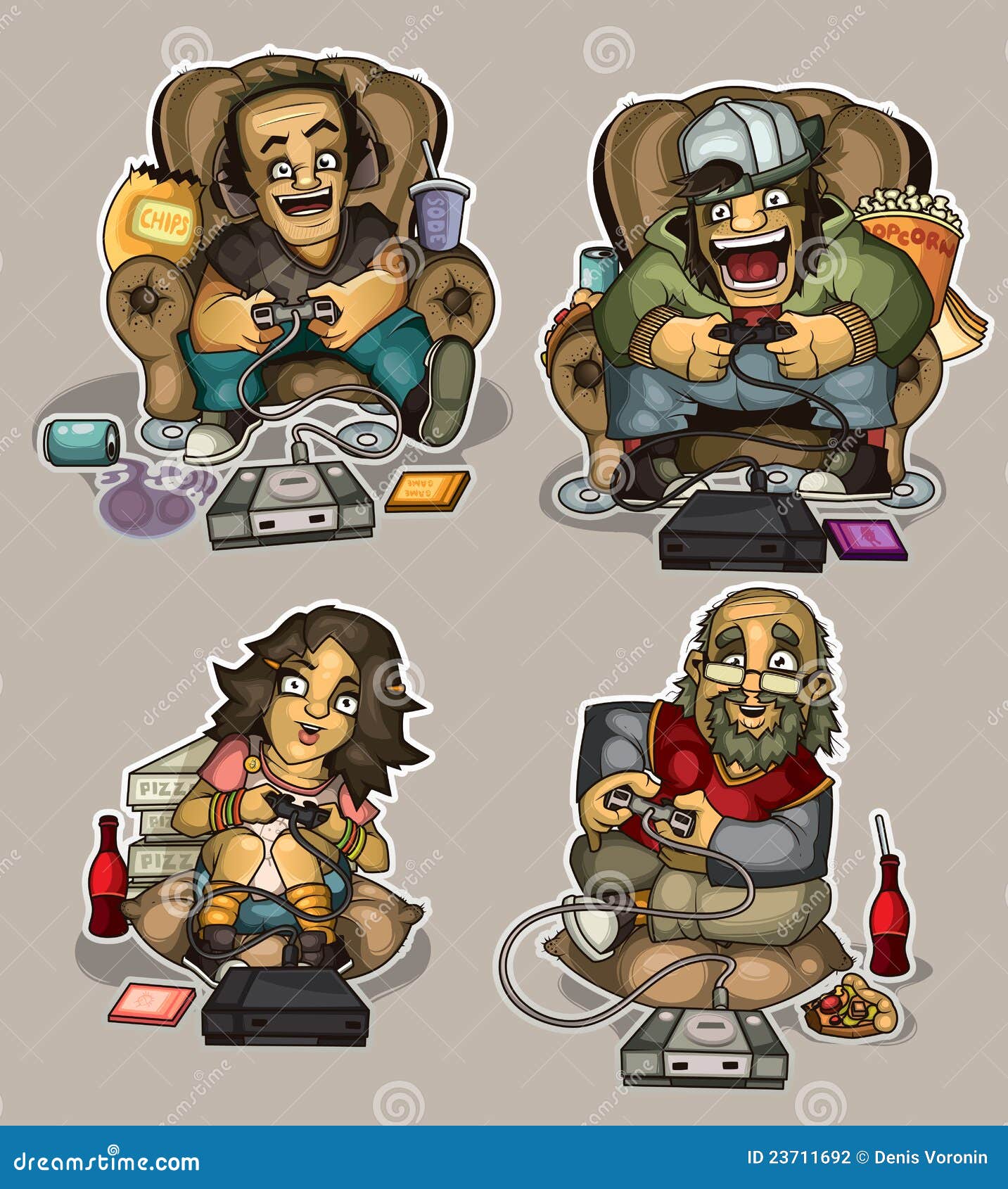 Crazy gamers stock vector. Illustration of game, gamer - 23711692