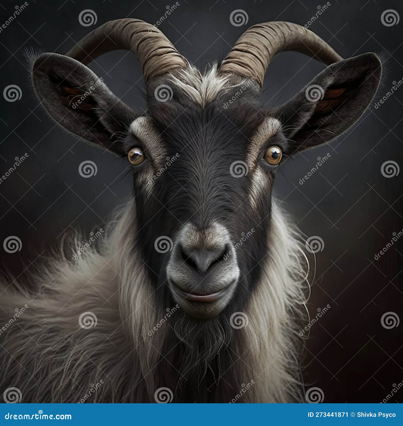 Crazy Goat Portrait Generative a I Stock Illustration - Illustration of ...