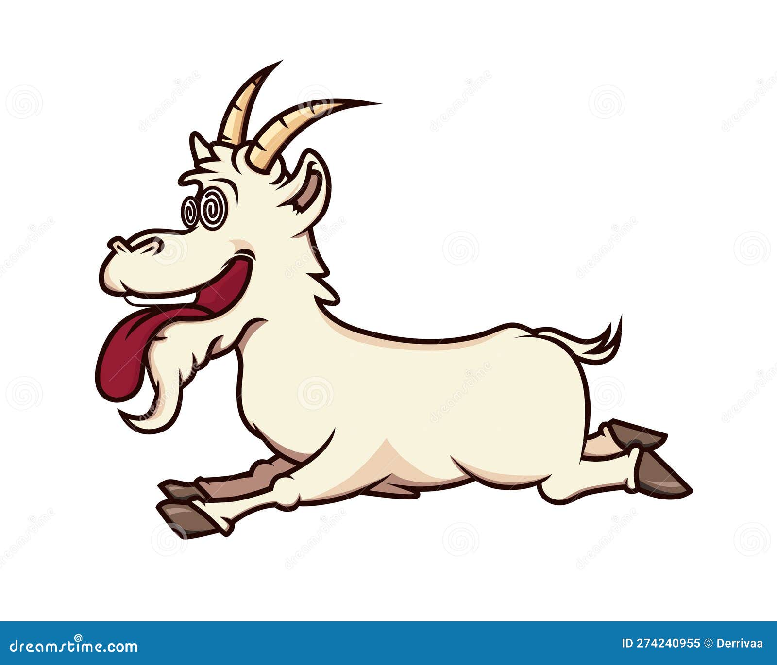 Sick Goat And Dog Animal With Bandage On Leg And Collar On Neck Vector ...