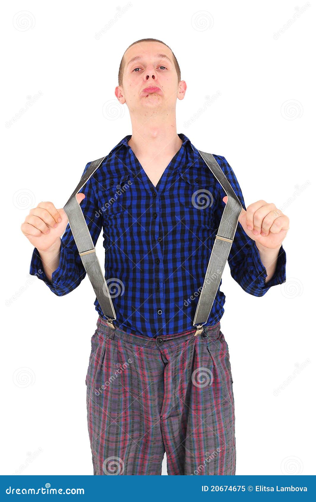 Crazy Goofy Scientist Having Tray With Glass Test Tubes Filled With ...