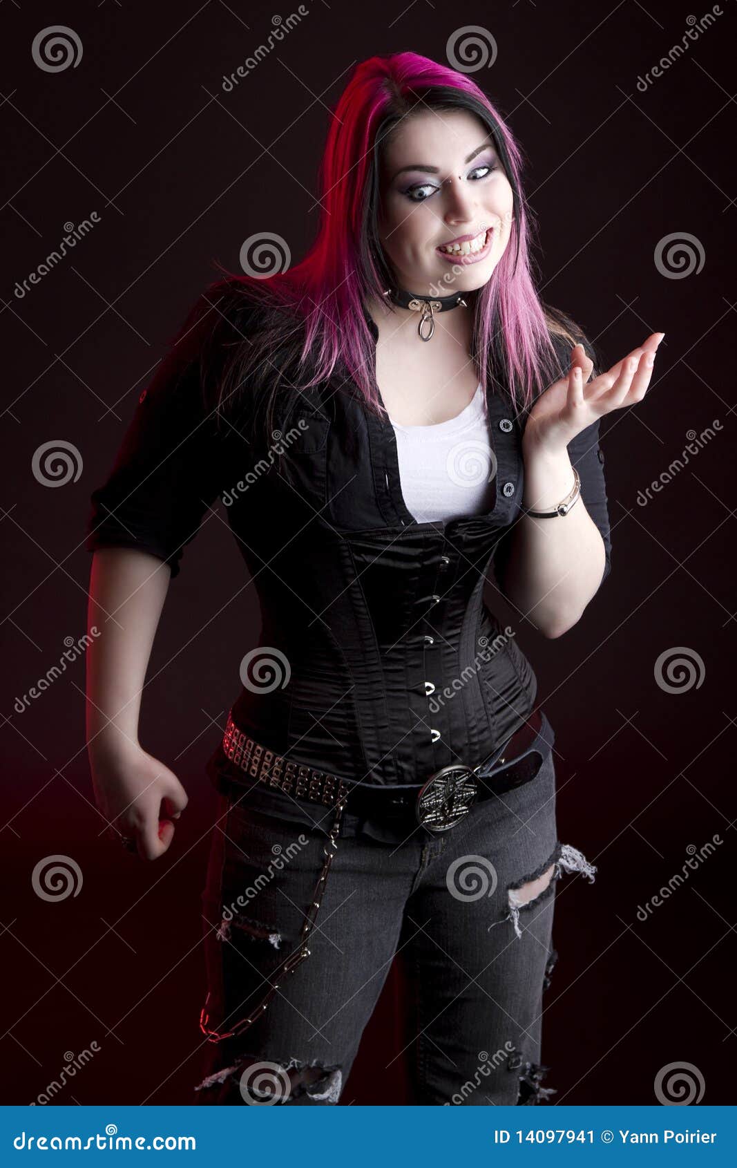 Crazy Goth stock image. Image of girl, mean, jewelry - 14097941