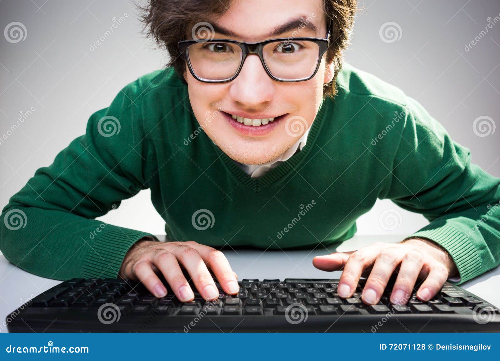 Crazy Guy Looking at Camera Stock Photo - Image of hands, light: 72071128