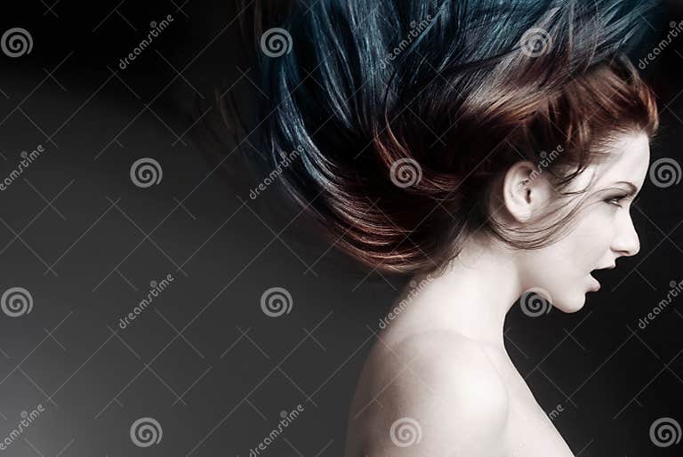 Crazy hair stock image. Image of action, high, wind, mutli - 9172793