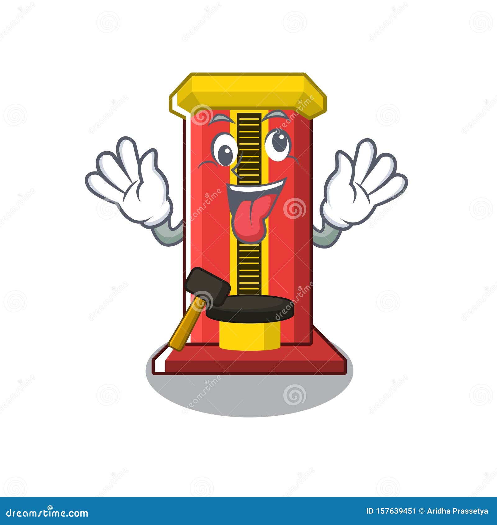 Crazy Hammer Game Machine with the Cartoon Stock Vector - Illustration ...