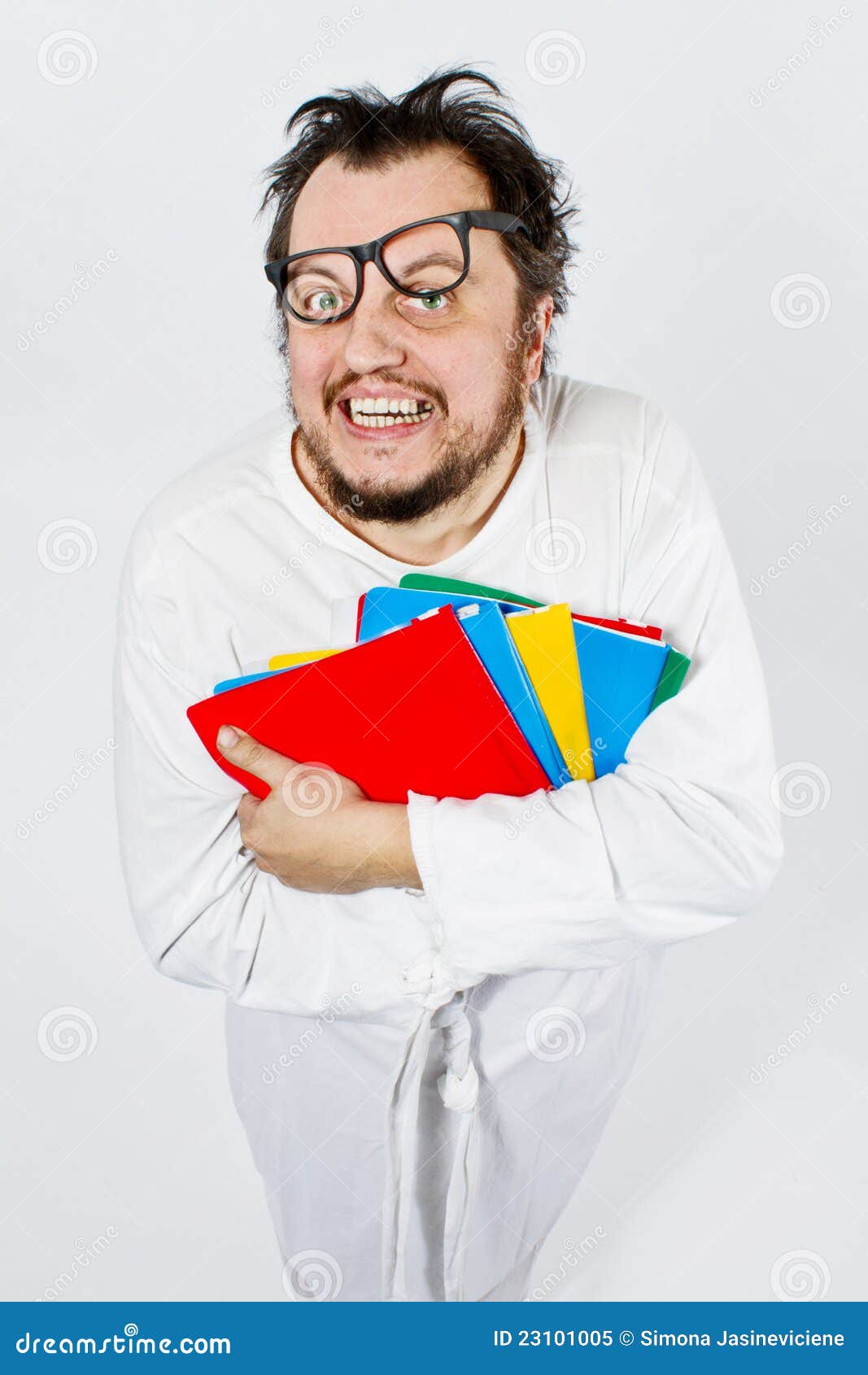 Crazy happy nerd stock image. Image of fool, hair, goofy - 23101005