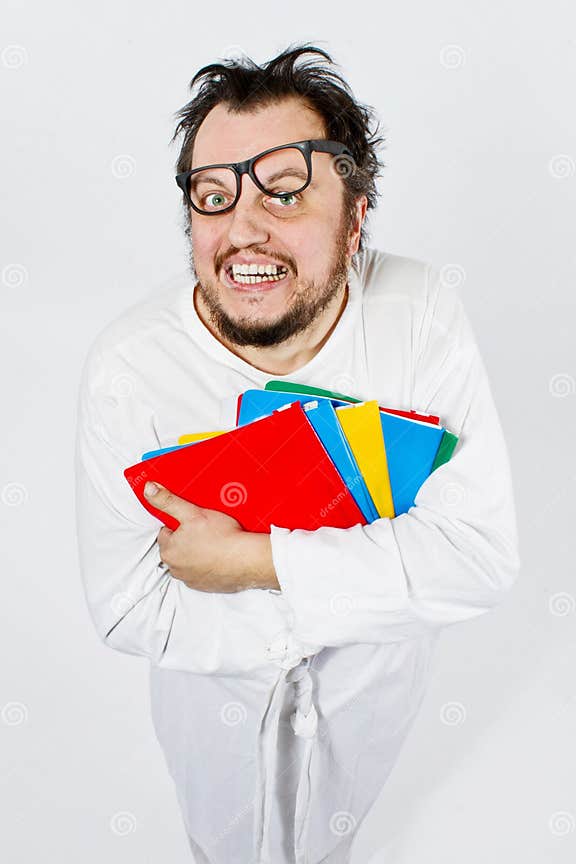 Crazy happy nerd stock image. Image of fool, hair, goofy - 23101005