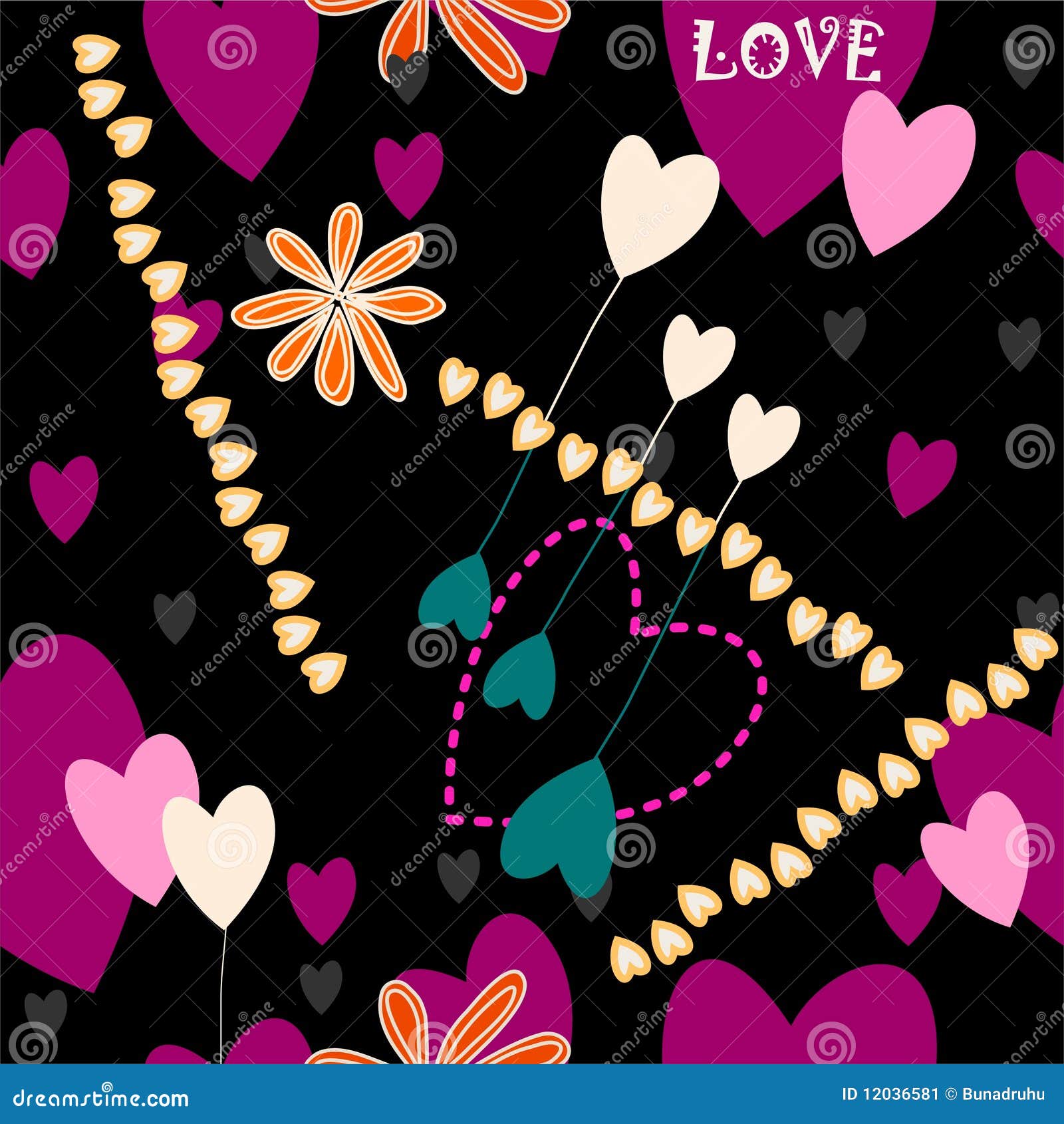 Crazy heart pattern stock vector. Illustration of repeat - 12036581