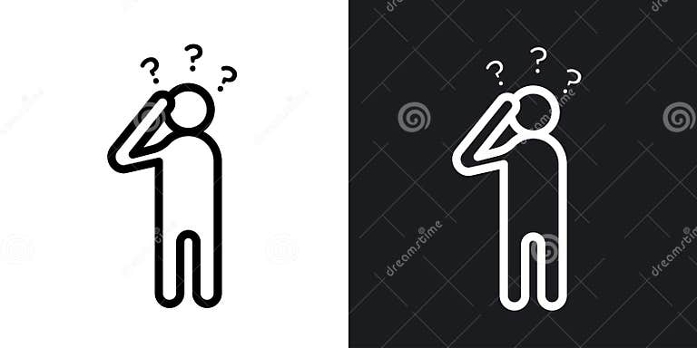 Crazy Human Thin Line Vector Icon Set Stock Vector - Illustration of ...
