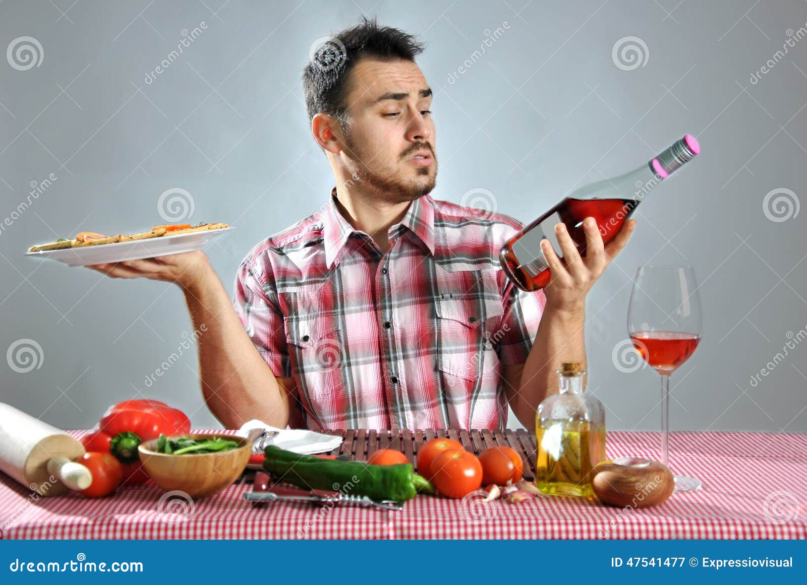 Crazy Hungry Man Eating Pizza Stock Image - Image of holding, eating ...