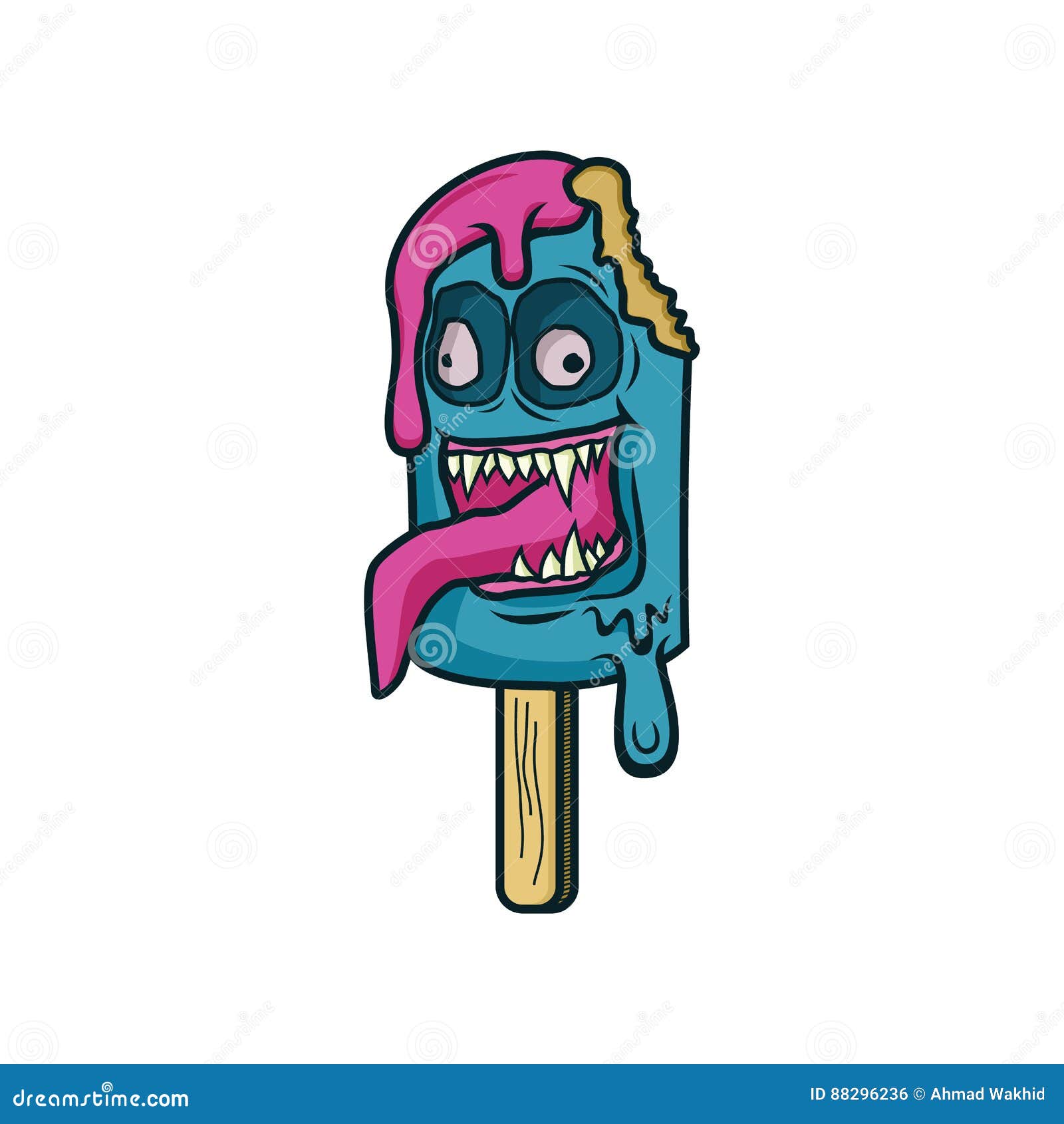 Crazy ice cream stock vector. Illustration of blue, intoxicated - 88296236