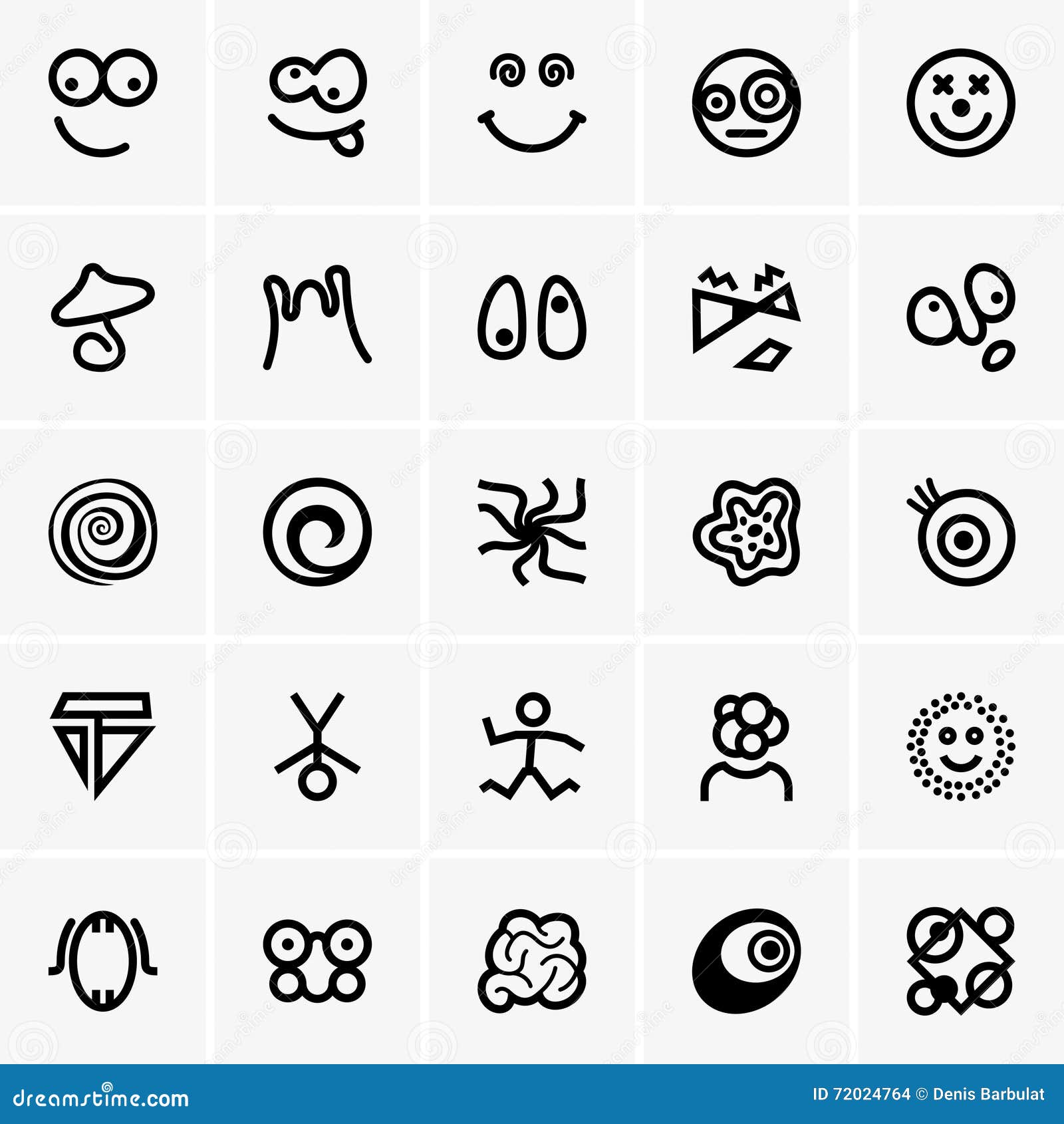 Crazy icons stock vector. Illustration of humor, collection - 72024764