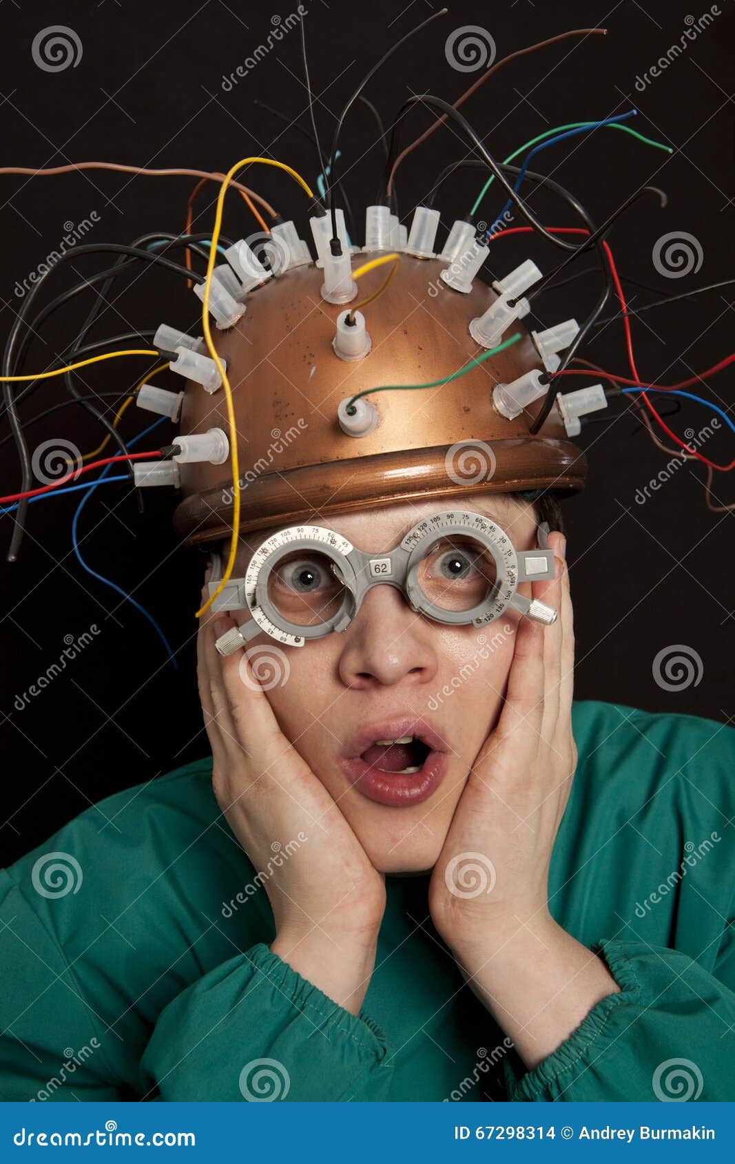 Crazy inventor stock photo. Image of person, idea, concentration - 67298314