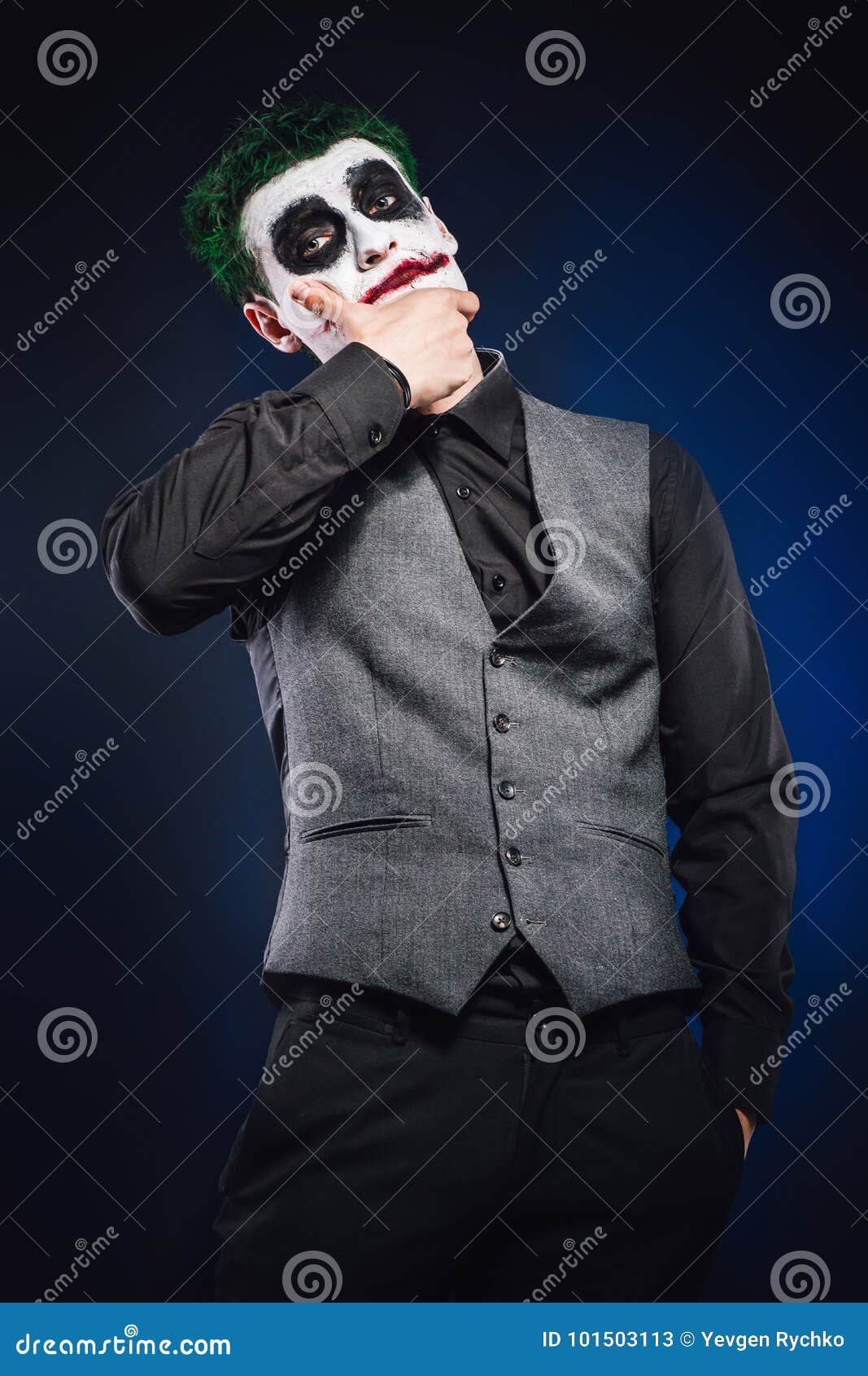 Crazy Joker Face. Halloween Stock Image - Image of circus, holiday ...