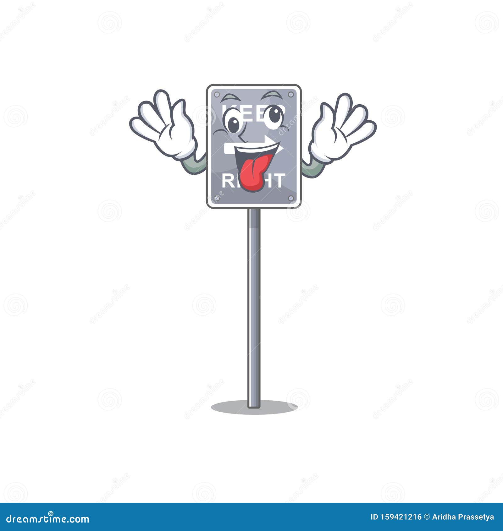 Crazy Keep Right on Side Road Character Stock Vector - Illustration of ...