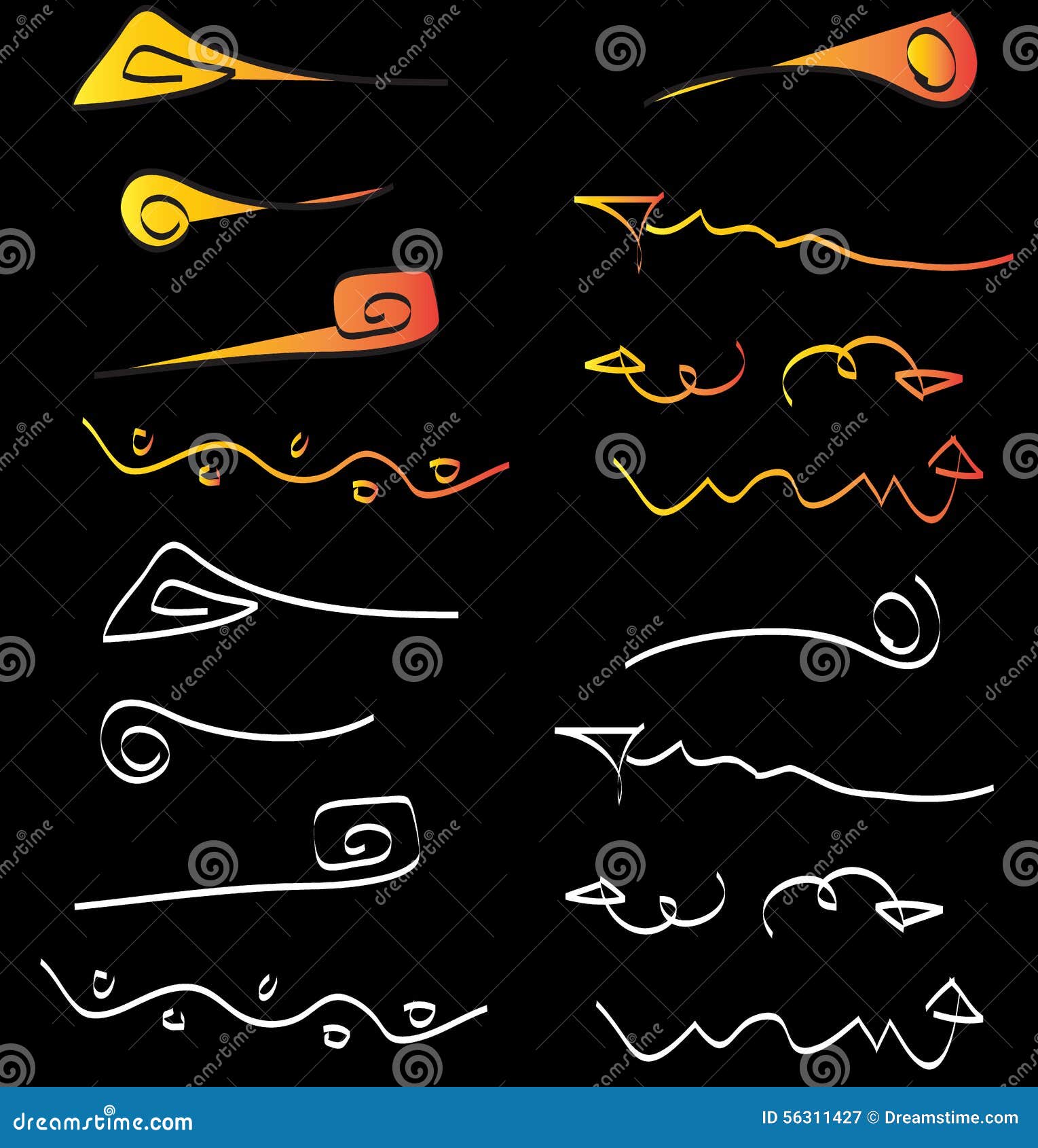 Crazy Lines and Arrows Elements Stock Illustration - Illustration of ...