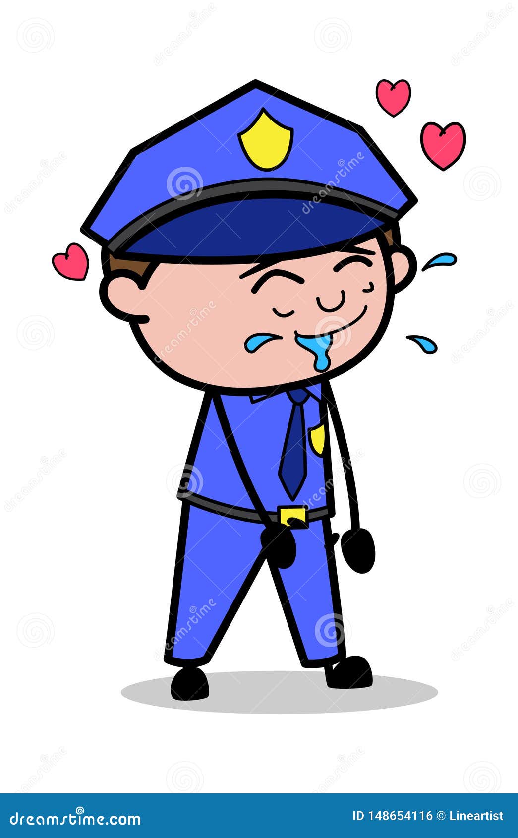 Crazy Love - Retro Cop Policeman Vector Illustration Stock Illustration ...