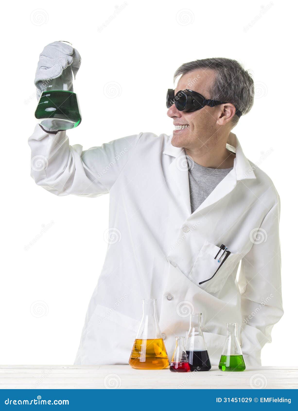 Crazy Mad Scientist with Discovery Stock Image - Image of crazed ...