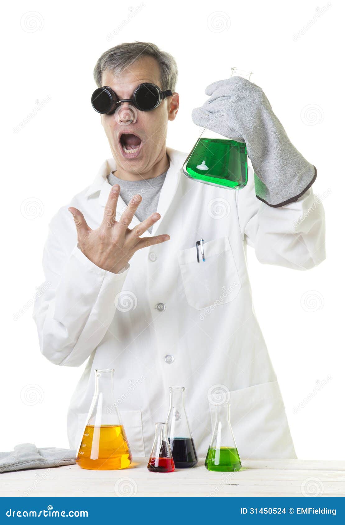 Crazy Mad Scientist With Discovery Stock Images - Image: 31450524
