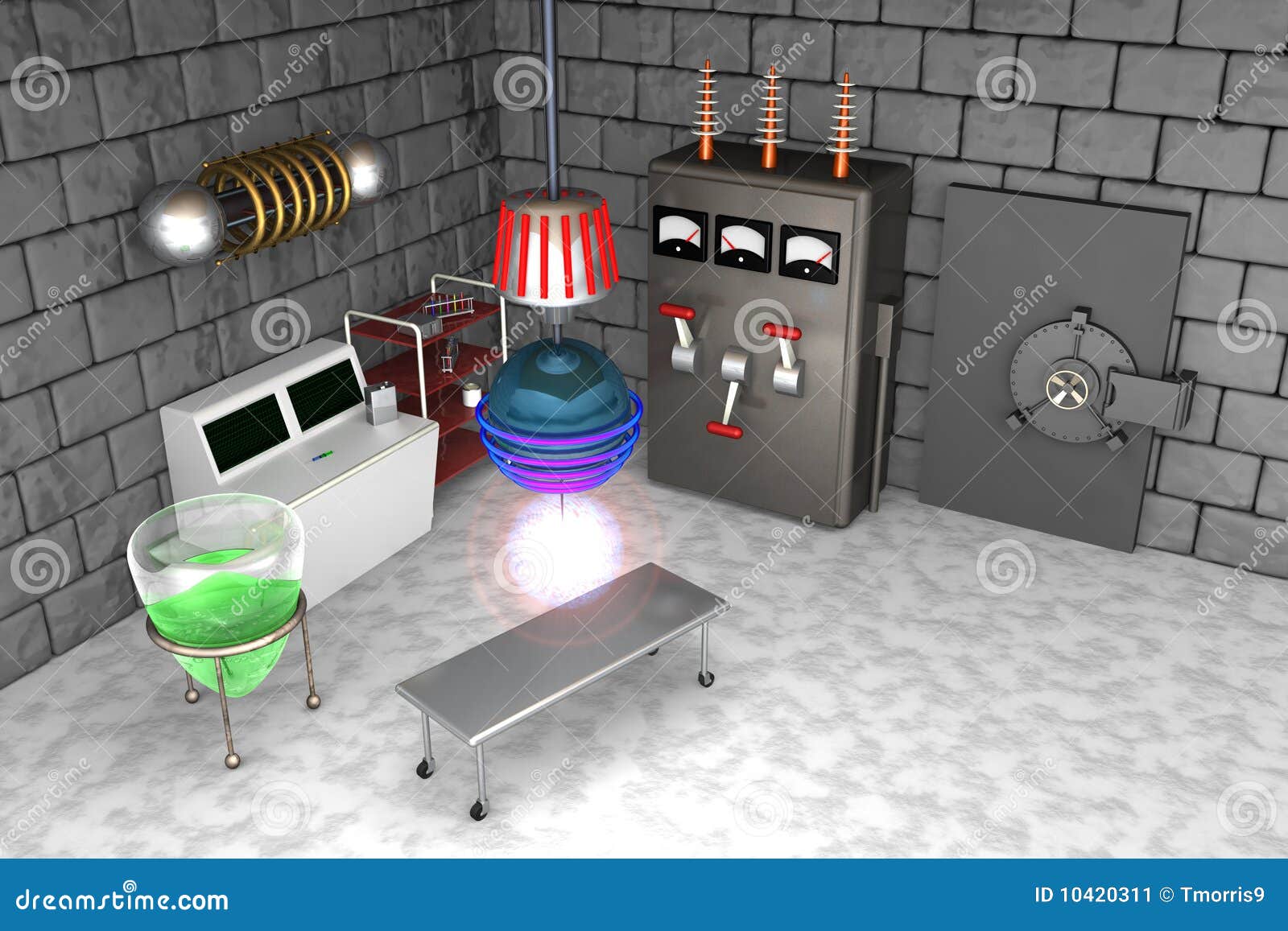 Mad Scientist Lab Cartoon