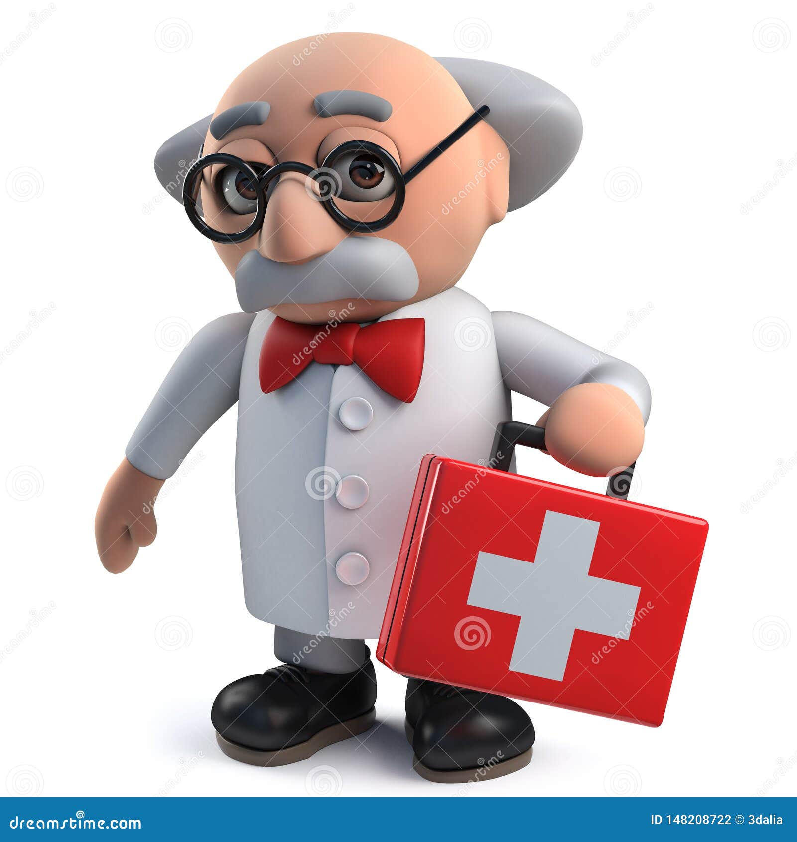 Crazy Mad Scientist Plays at Being Doctor by Carrying First Aid Kit in ...