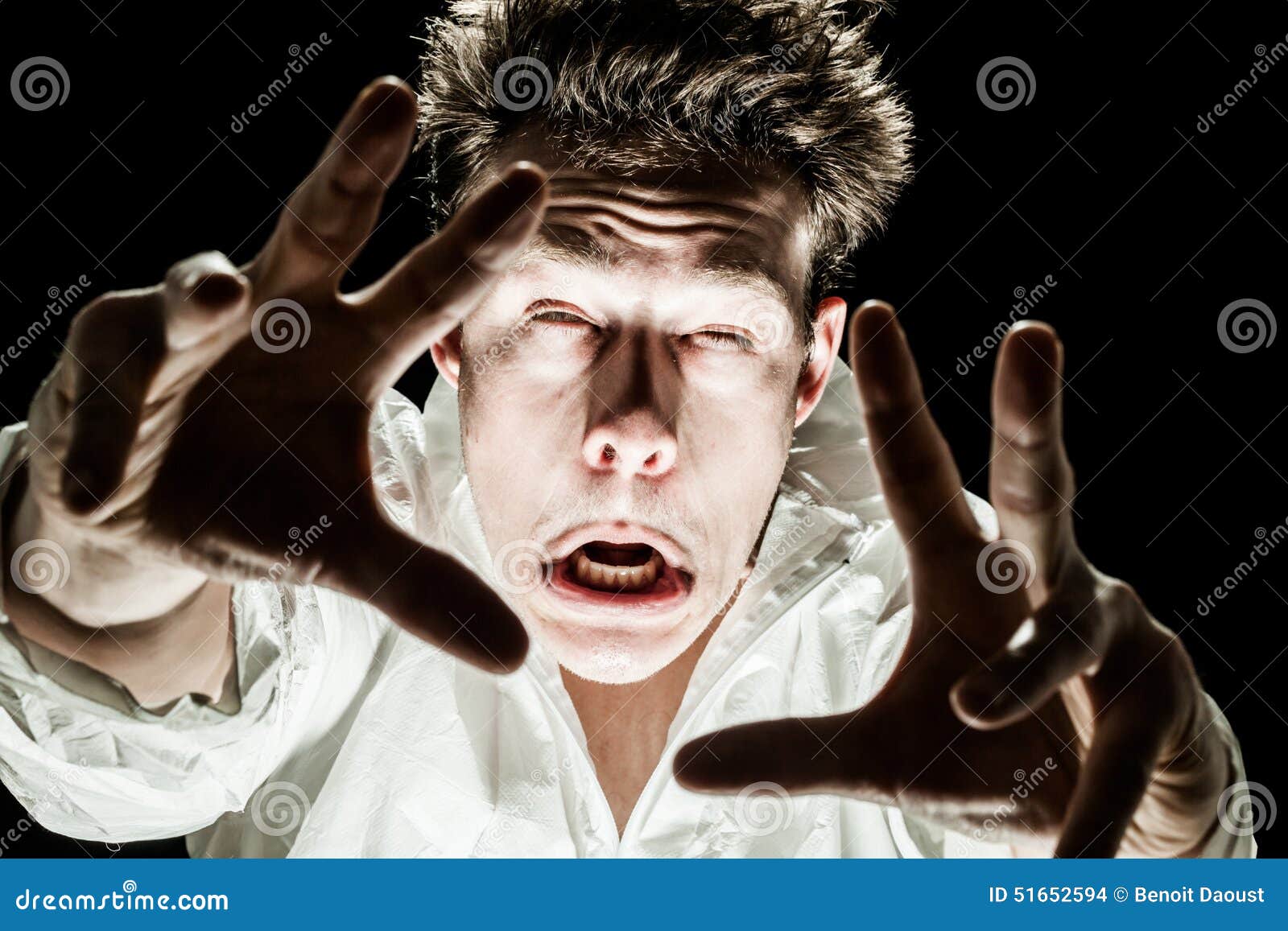 Crazy Man Acting Like a Zombie Stock Photo - Image of disorder, looking ...