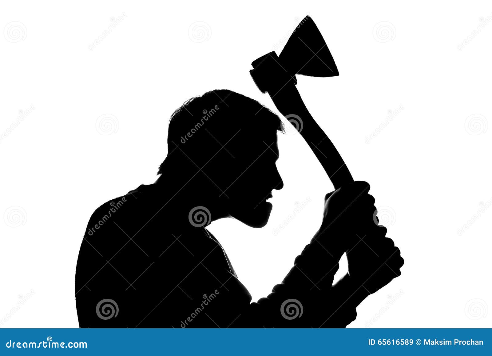 Crazy Man with an Ax in His Hand Stock Image - Image of criminal, face ...