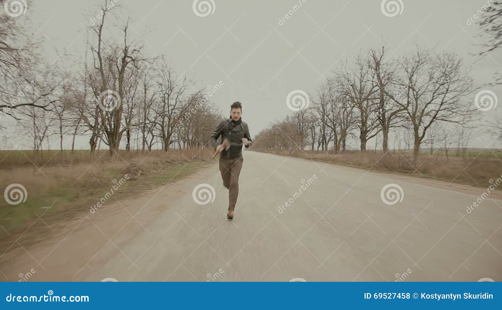 Crazy Man with an Ax Running for You Stock Footage - Video of cold ...