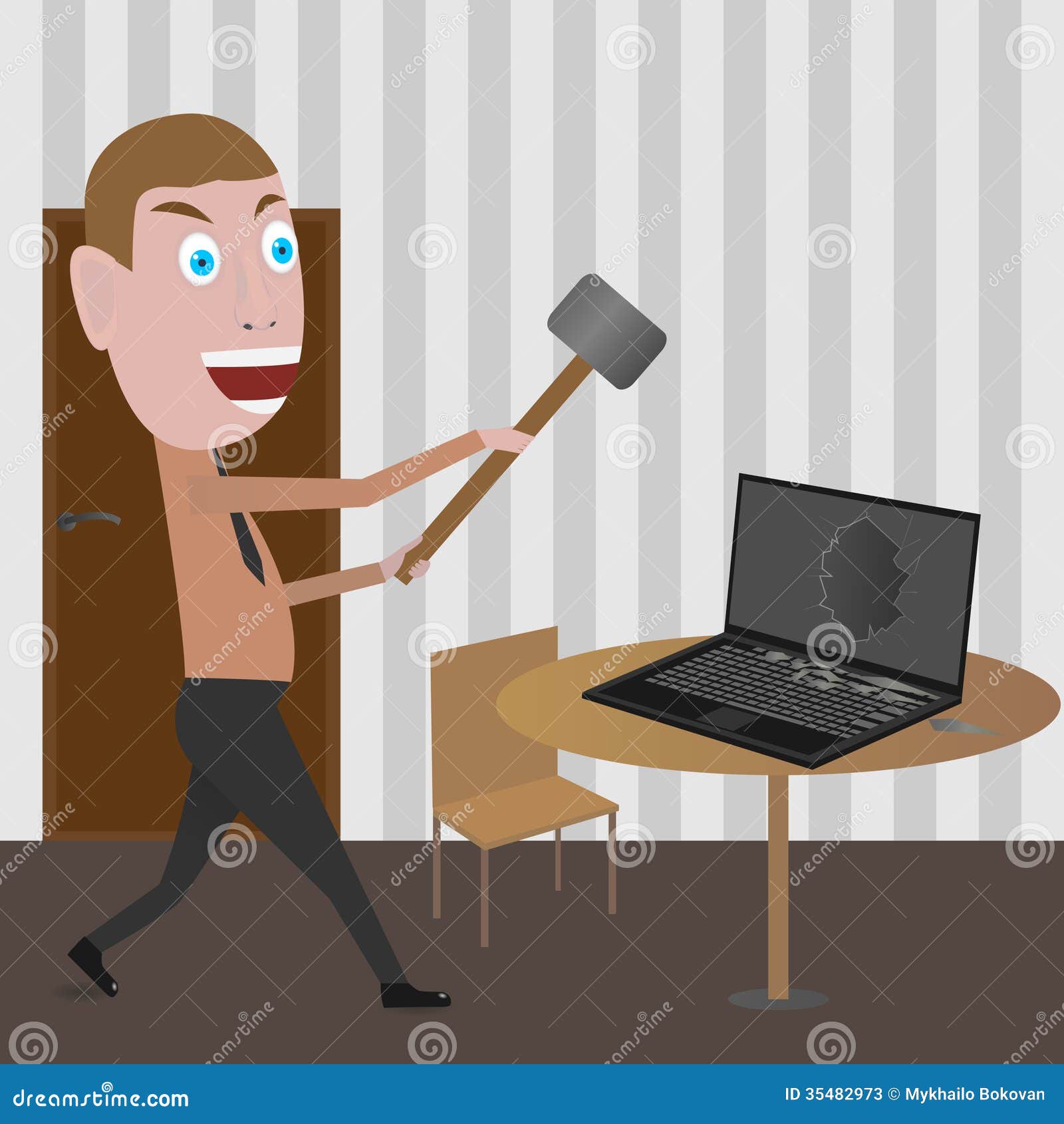 Crazy Hammer Cartoon Stock Illustration | CartoonDealer.com #44105161