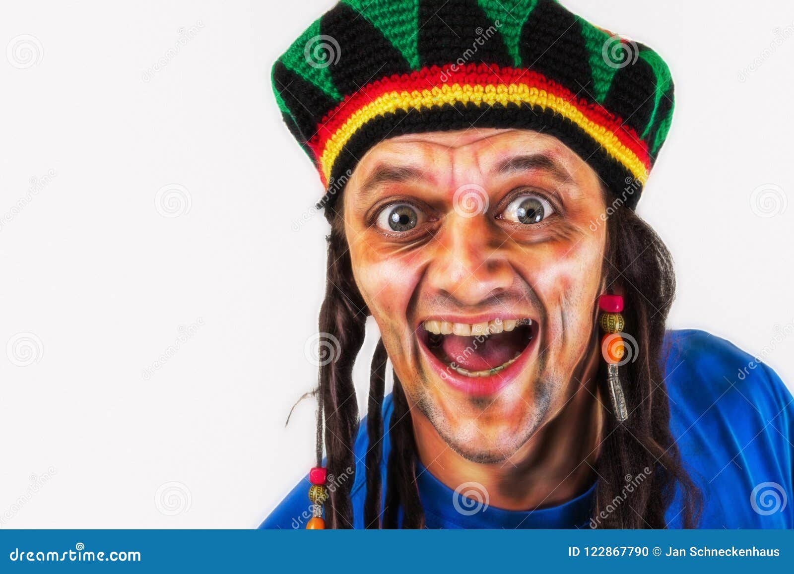 A Crazy Man with Dreadlocks Wig Stock Photo - Image of afro, dreads ...