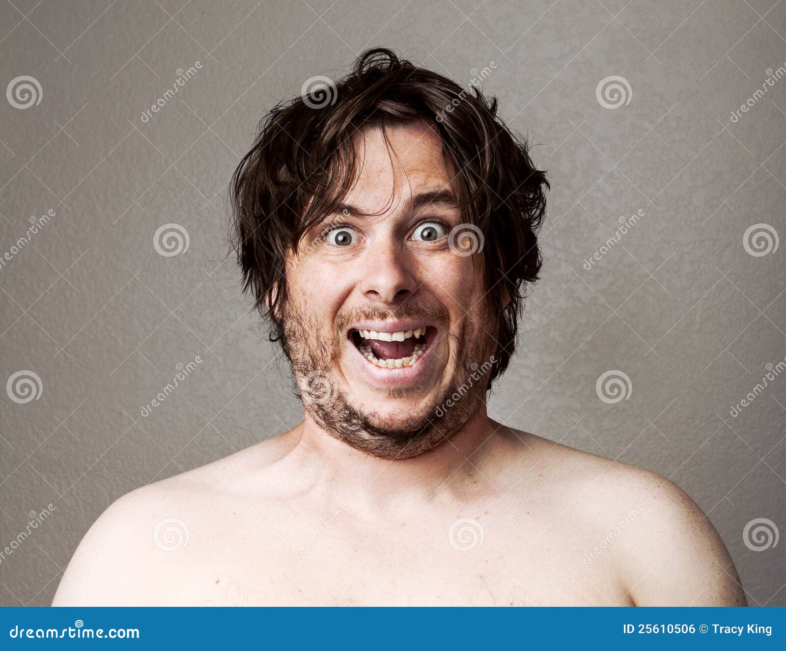 Crazy Man Looking at the Camera Stock Photo - Image of creepy, human ...