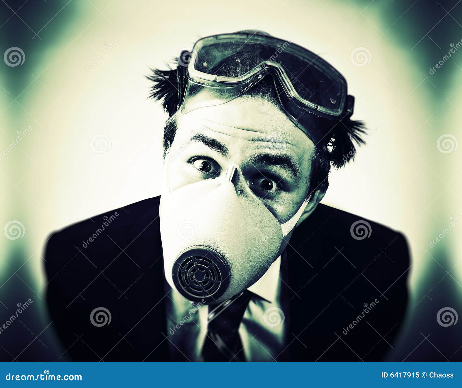 Crazy Man in Protective Mask Stock Image - Image of close, danger: 6417915