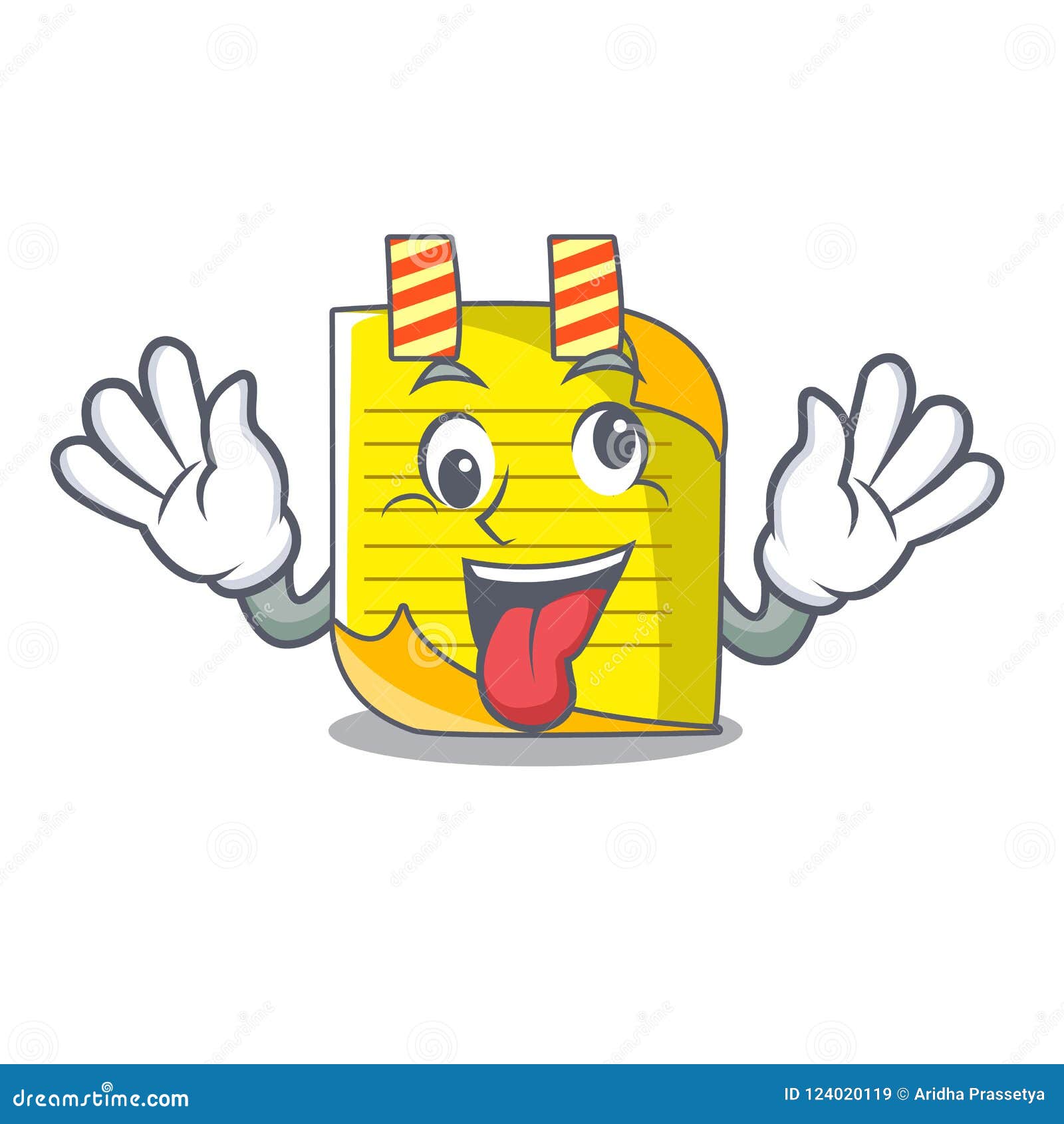 Crazy Mascot Note Paper with Bookmark Stock Vector - Illustration of ...